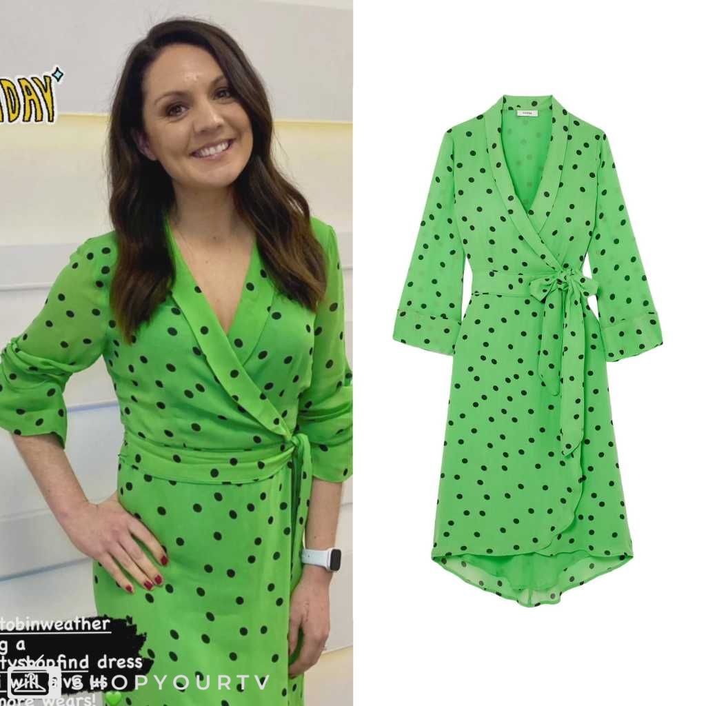 Good Morning Britain: April 2024 Laura Tobin’s Green Wrap Dress | Shop ...