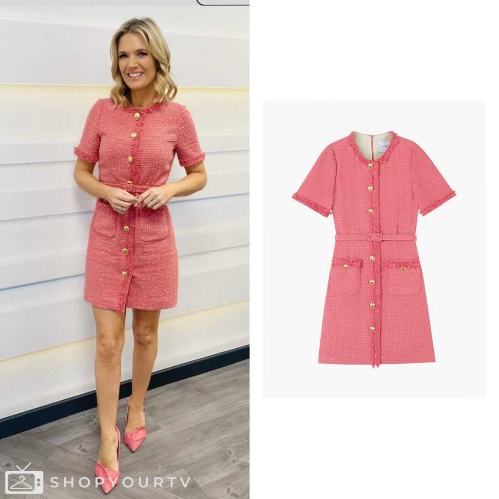 Good Morning Britain: April 2024 Charlotte Hawkins’s Pink Belted Dress ...