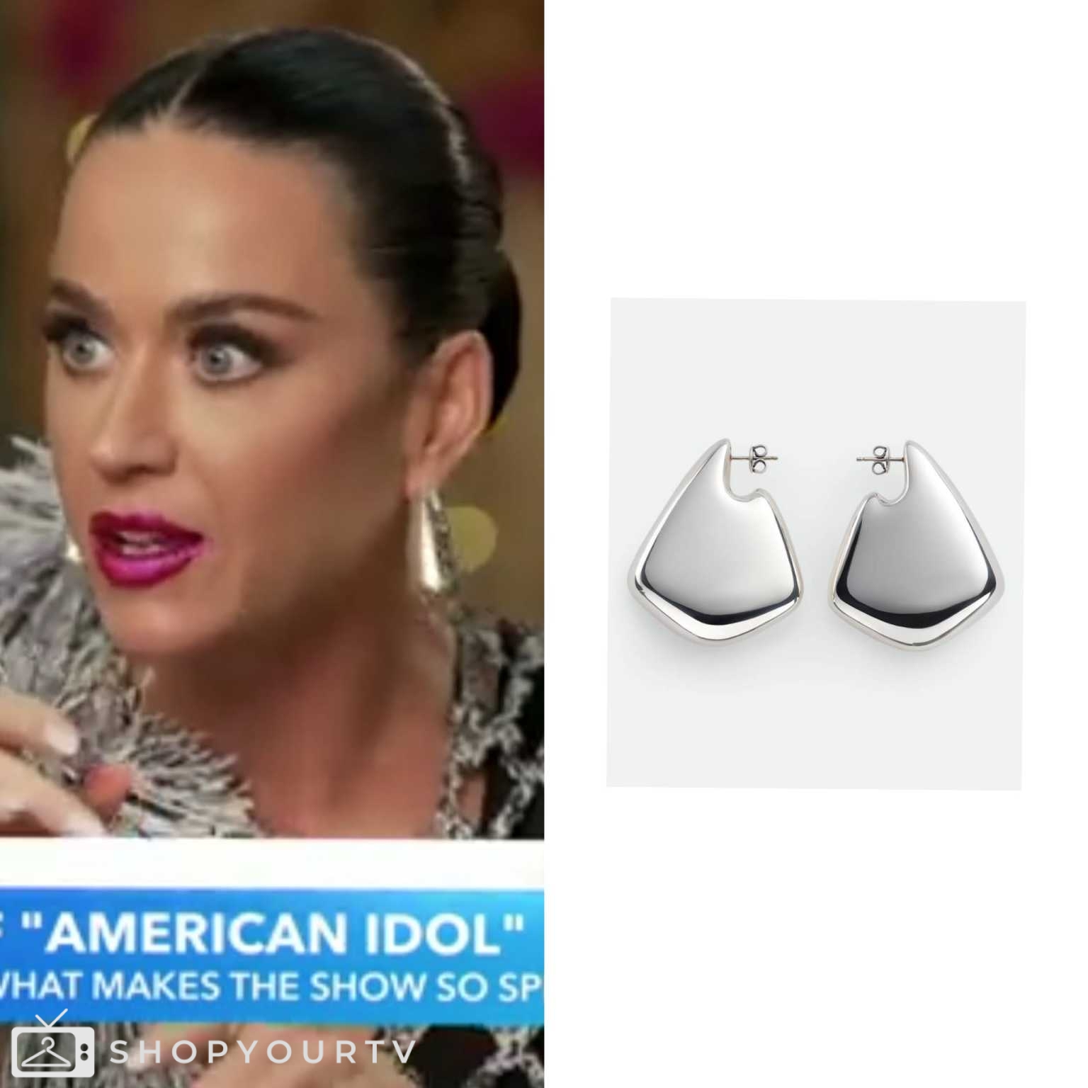Good Morning America: April 2024 Katy Perry’s Silver Geometric Earrings ...