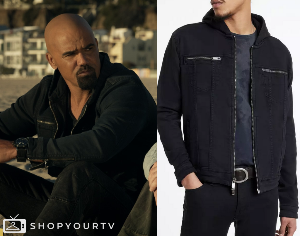 SWAT: Season 7 Episode 7 Hondo's Black Zip Denim Jacket | Shop Your TV