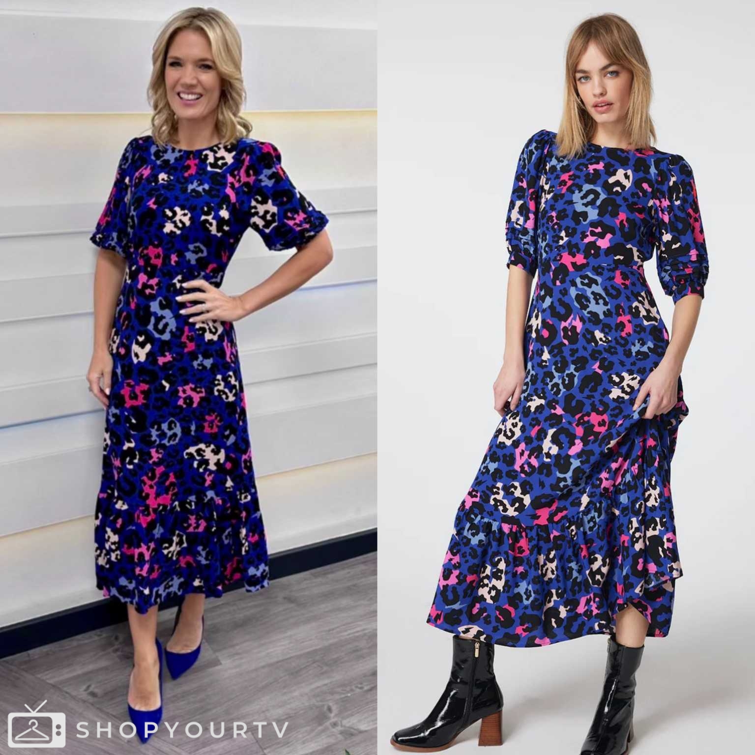Good Morning Britain: April 2024 Charlotte Hawkins’s Puff Sleeve Midi ...