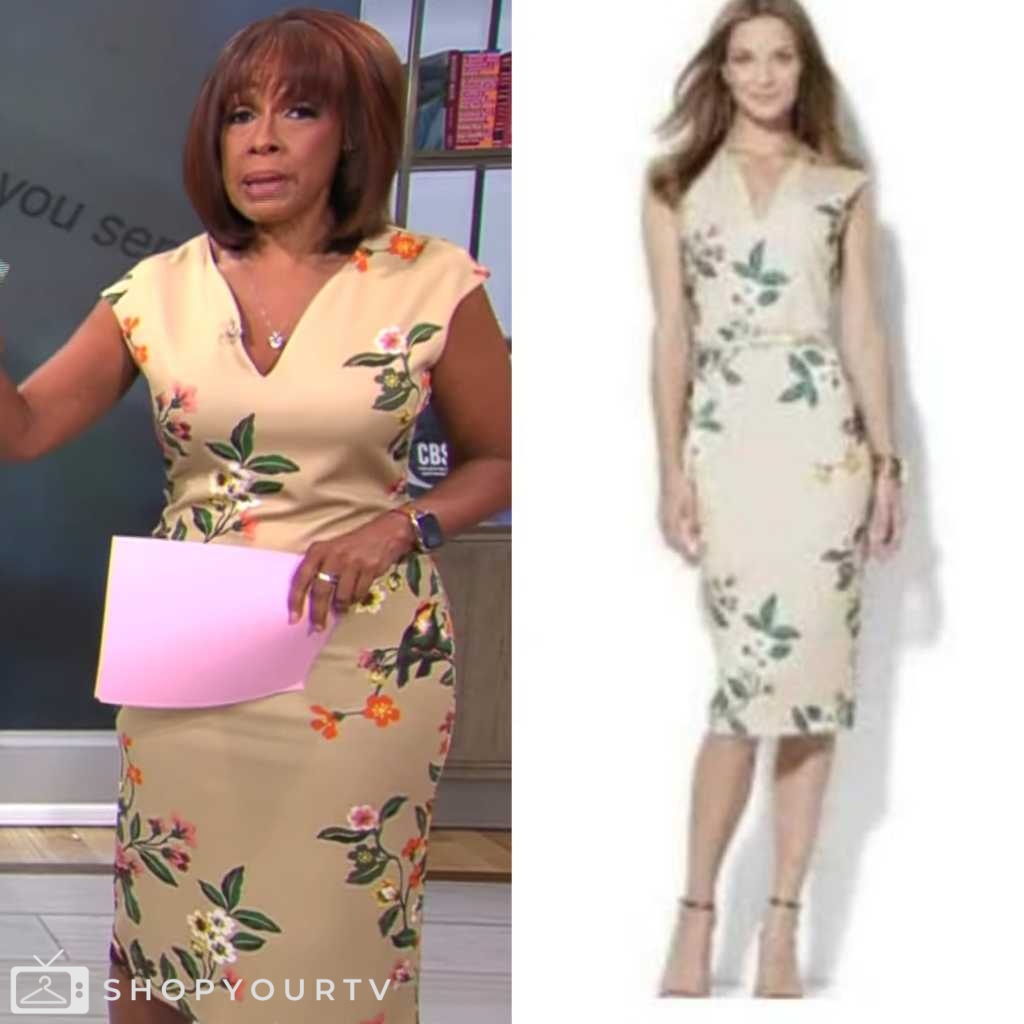 CBS Mornings: April 2024 Gayle King’s Brown Floral Midi Dress | Shop ...