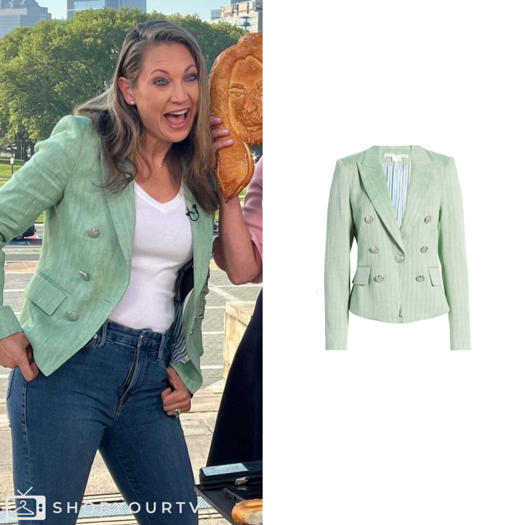 Good Morning America: April 2024 Ginger Zee’s Green Double Breasted ...