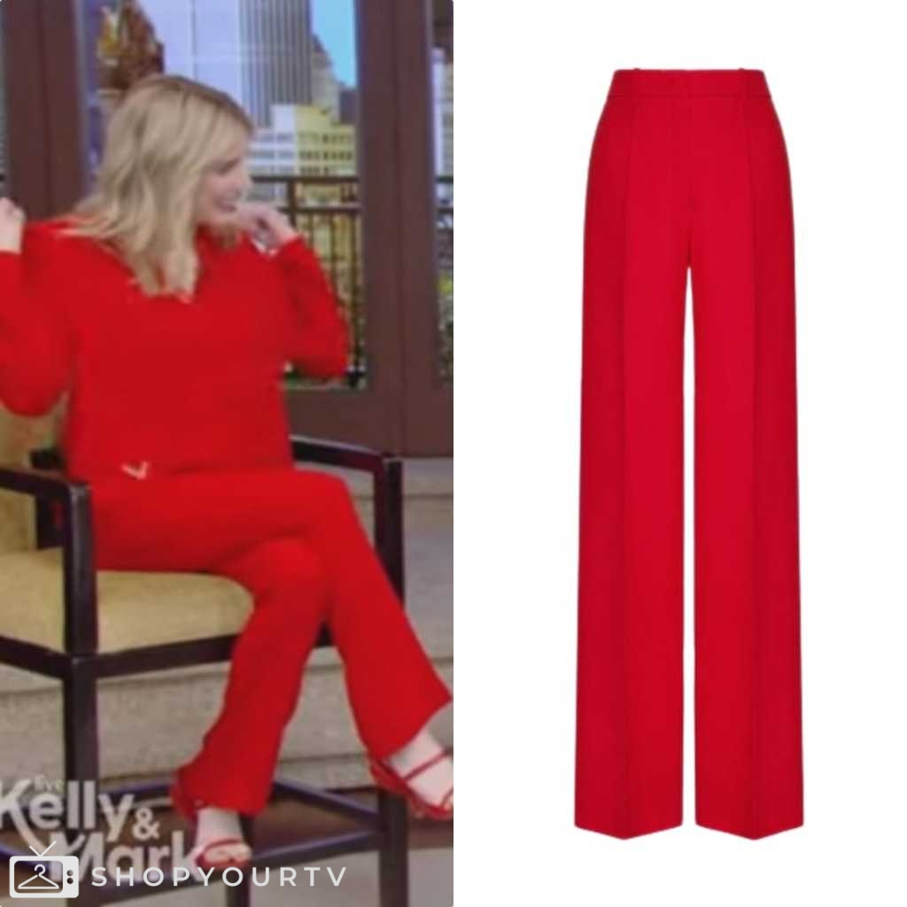 Live with Kelly and Mark: April 2024 Emma’s Red Crepe Pants | Shop Your TV