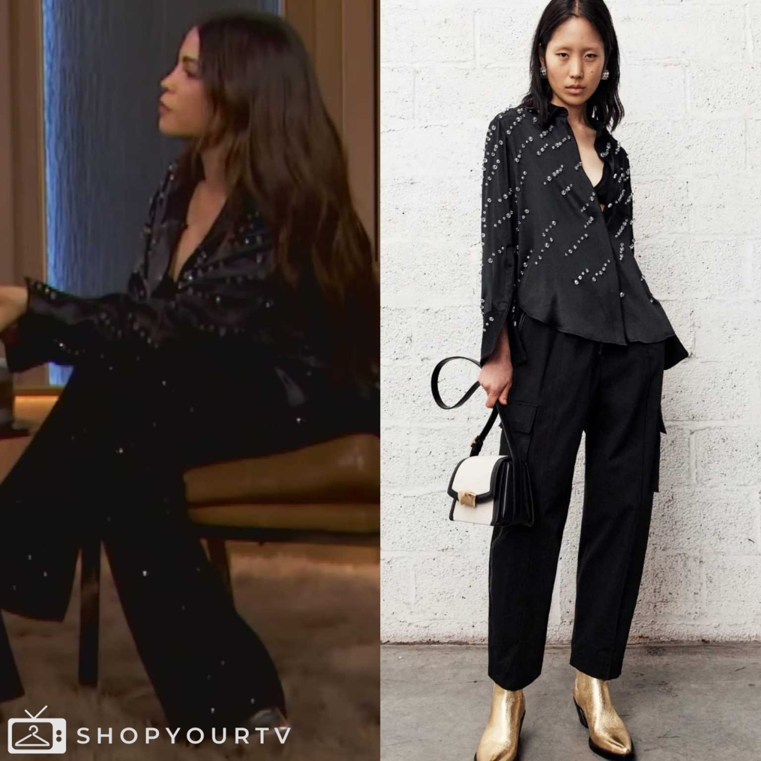 Drew Barrymore Show: April 2024 Jenna Dewan’s Embellished Shirt | Shop ...