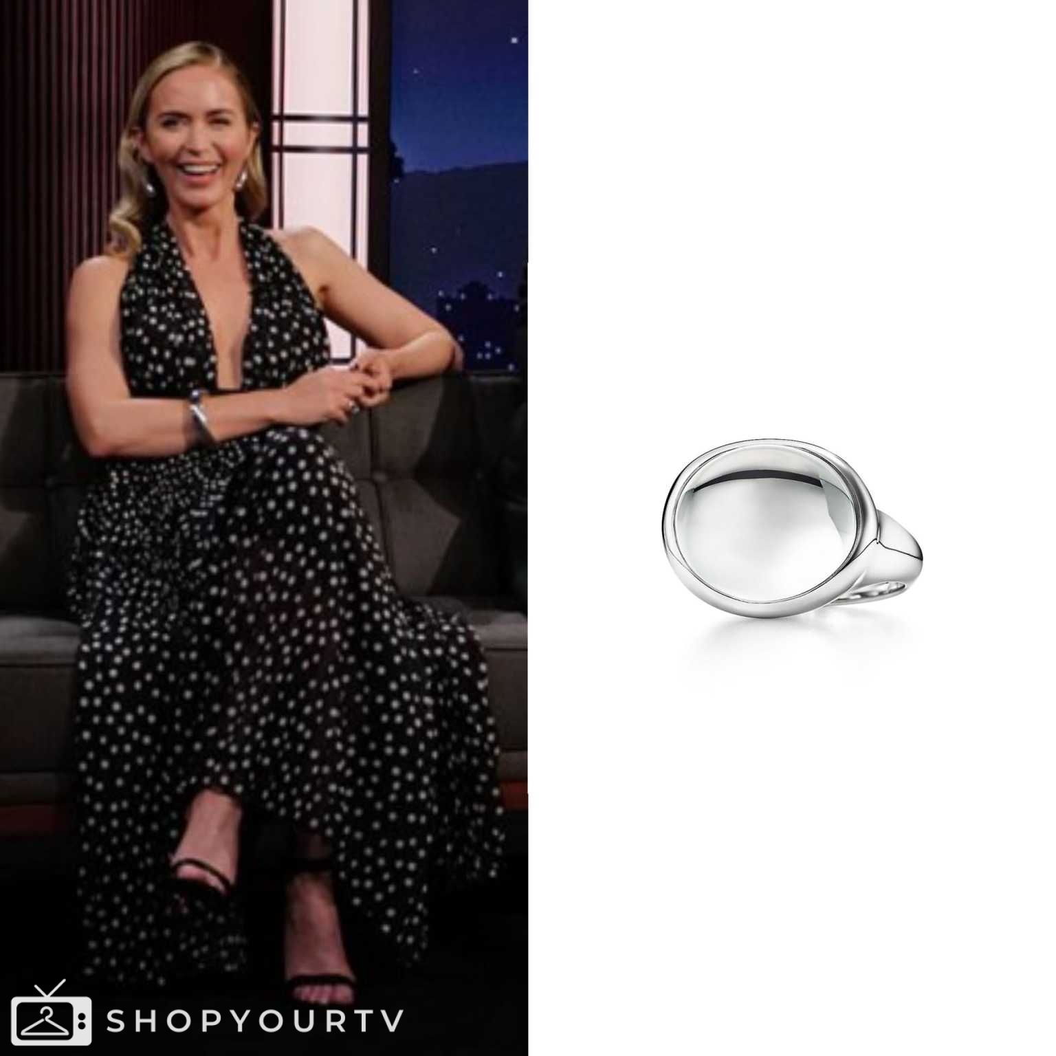 Jimmy Kimmel Live: February 2024 Emily Blunt’s Silver Ring | Shop Your TV