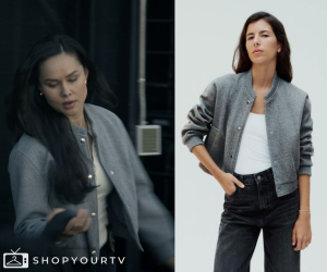 S.W.A.T. Season 7 Episode 10 Cropped Grey Bomber Jacket | Shop Your TV