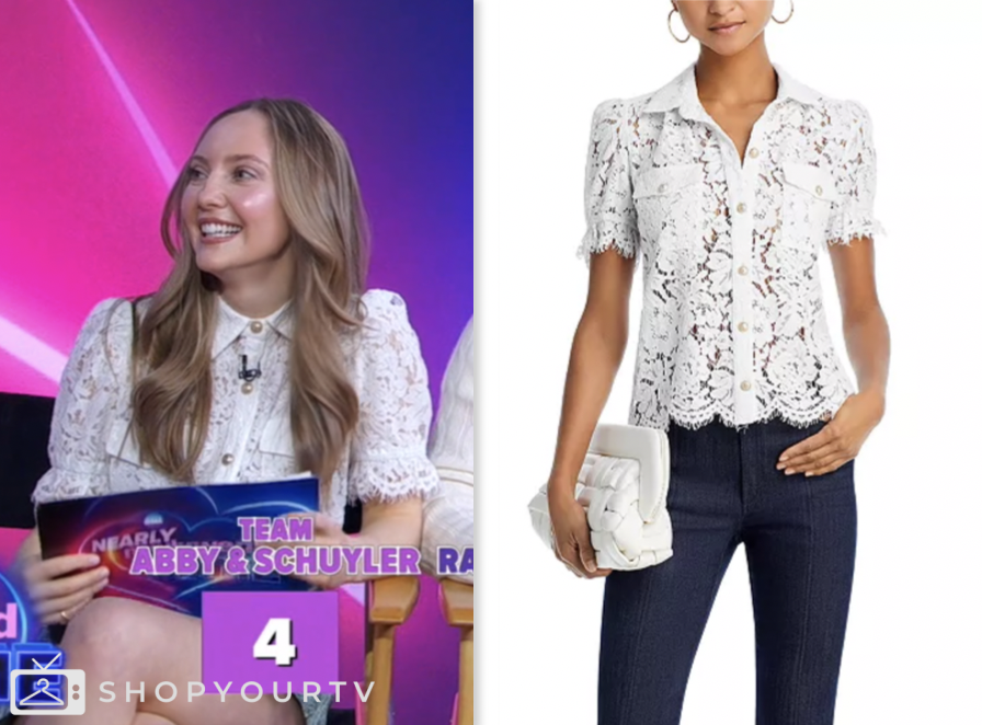 Good Morning America: April 2024 Abby's White Lace Short Sleeve Shirt ...