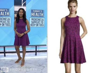The Today Show: April 2024 Dr. Jen Caudle's Purple Leopard Flare Dress ...