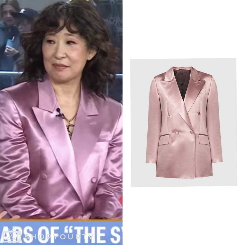 The Today Show: April 2024 Sandra Oh’s Pink Satin Double Breasted ...