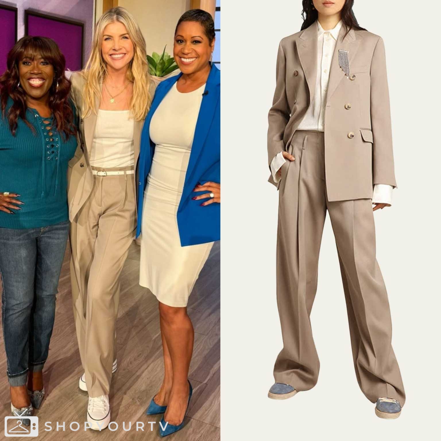The Talk: April 2024 Amanda Kloots’s Gabardine Wide Leg Pants | Shop ...