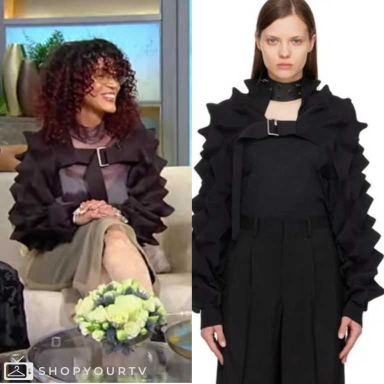 Tamron Hall Show: April 2024 Ladybug Mecca’s Black Knit Bolero | Shop ...