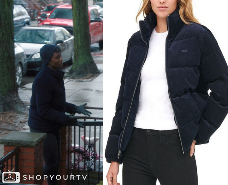FBI: Season 6 Episode 8 Tiffany's Navy Corduroy Puffer jacket | Shop ...