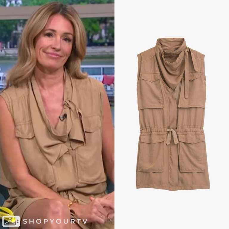 This Morning: May 2024 Cat Deeley’s Brown Safari Dress | Shop Your TV
