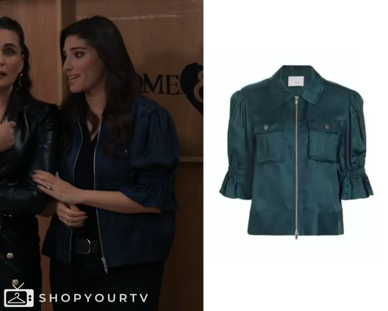 General Hospital: April 2024 Brook Lynn's Blue Bomber Jacket | Shop Your TV