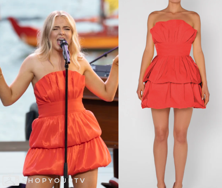 American Idol: Season 22 Episode 9 Elleigh Marie's Orange Strapless ...