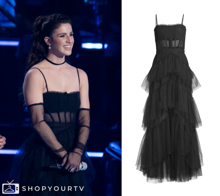 American Idol: Season 22 Epsiode 14 Abi Carter's Black Corset Tulle Dress | Shop Your TV