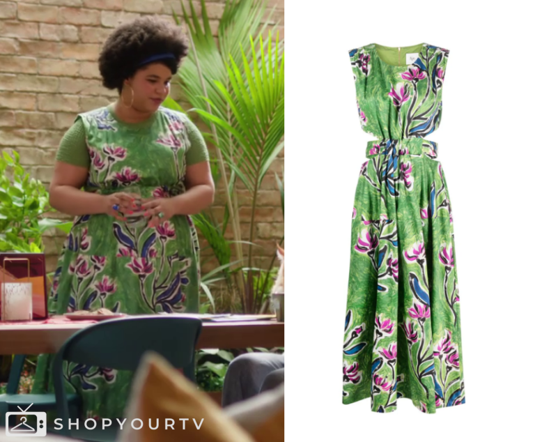 My Life is Murder: Season 4 Epsiode 1 Madison's Green Floral Maxi Dress ...