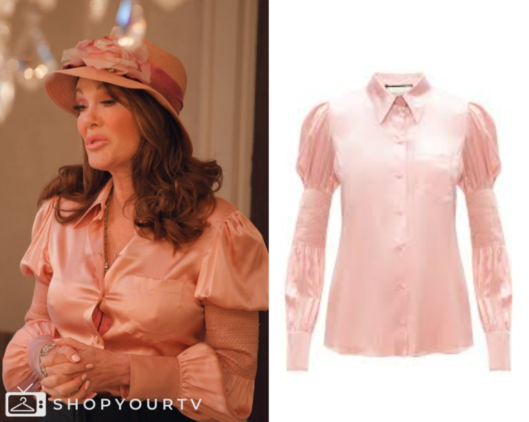 Vanderpump Villa: Season 1 Episode 7 Lisa's Pink satin Puff Shoulder ...