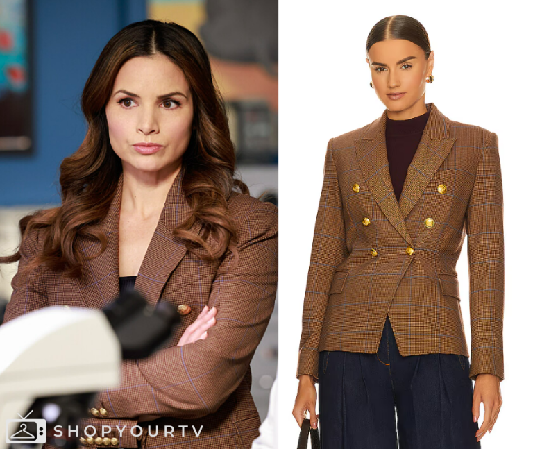 NCIS: Season 21 Episode 8 Jess' Brown Check Blazer | Shop Your TV