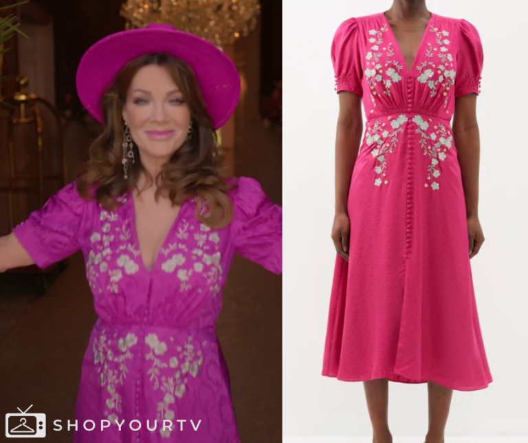 Vanderpump Villa: Season 1 Episode 1 Lisa's Pink Floral Embroidered ...