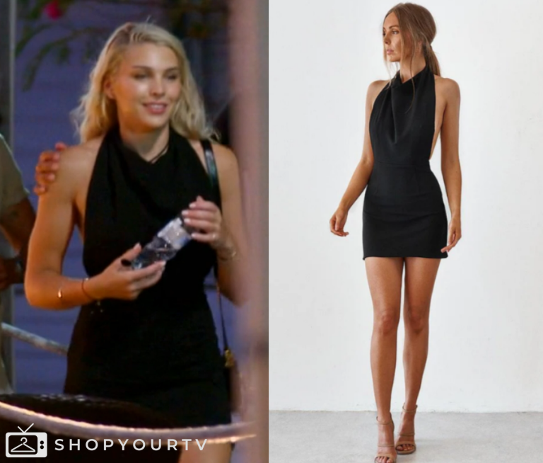 Below Deck: Season 11 Episode 11 Paris' Black Halter Dress | Shop Your TV