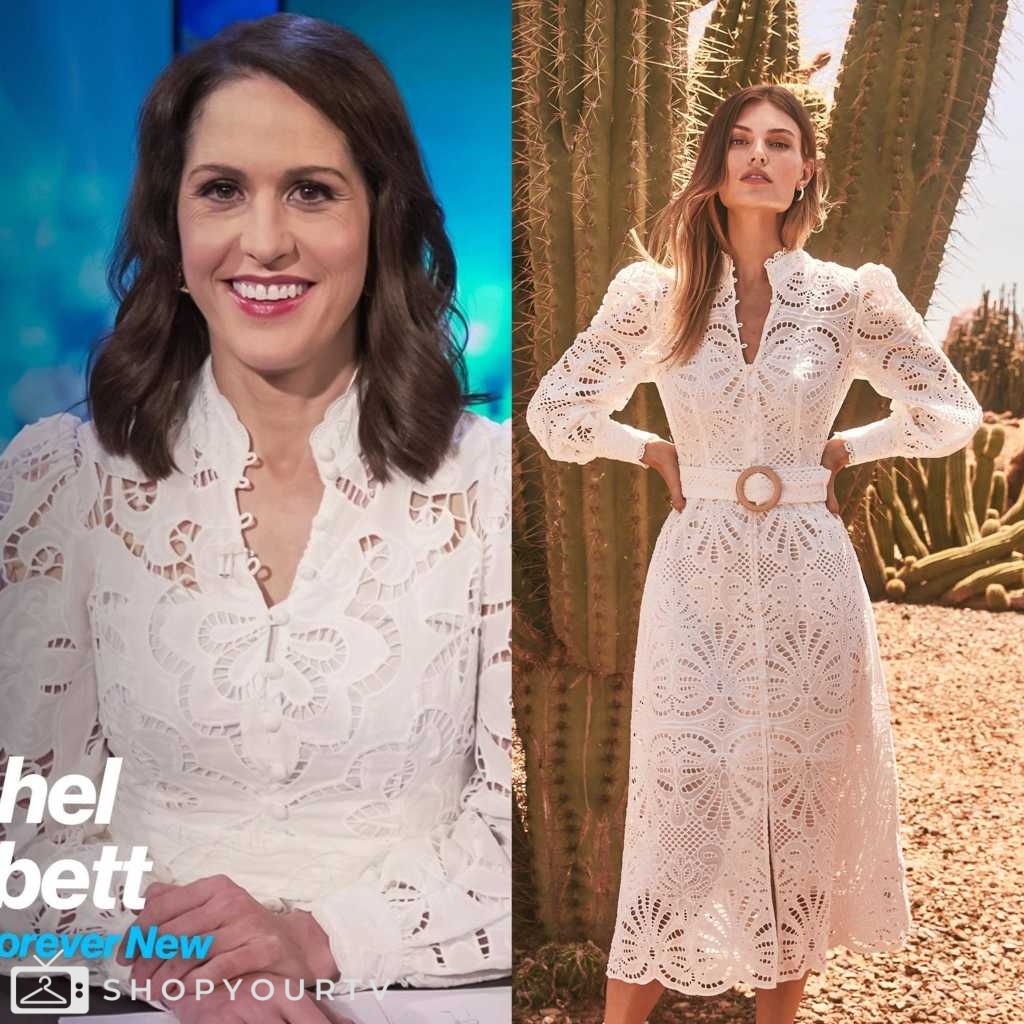 The Project: April 2024 Rachel Corbett’s White Lace Belted Dress | Shop ...