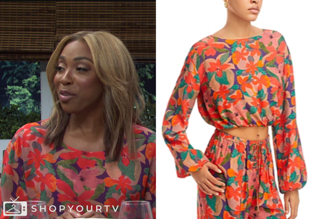 SNL: Season 49 Episode 16 Orange Floral Blouse | Shop Your TV