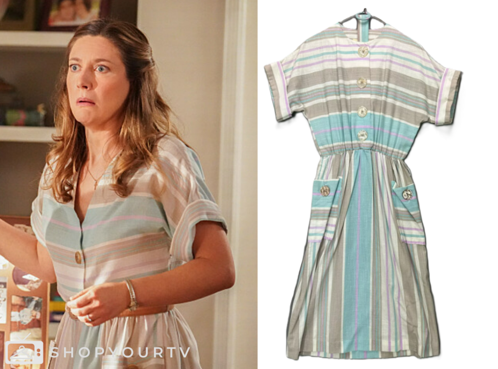 Young Sheldon: Season 7 Episode 8 Mary's Pastel Striped Button Front ...