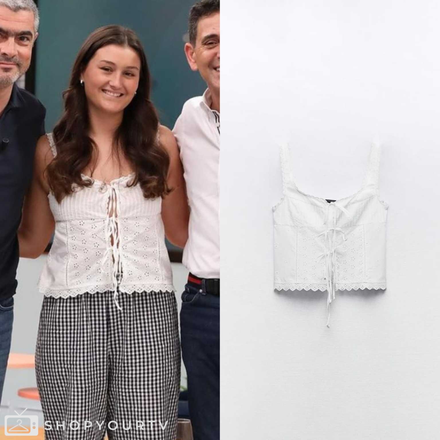 Alô Portugal: May 2024 White Lace Top with Bows | Shop Your TV