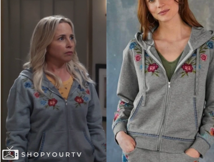 The Conners: Season 6 Episode 12 Becky's Embroidered Zip Hoodie | Shop ...