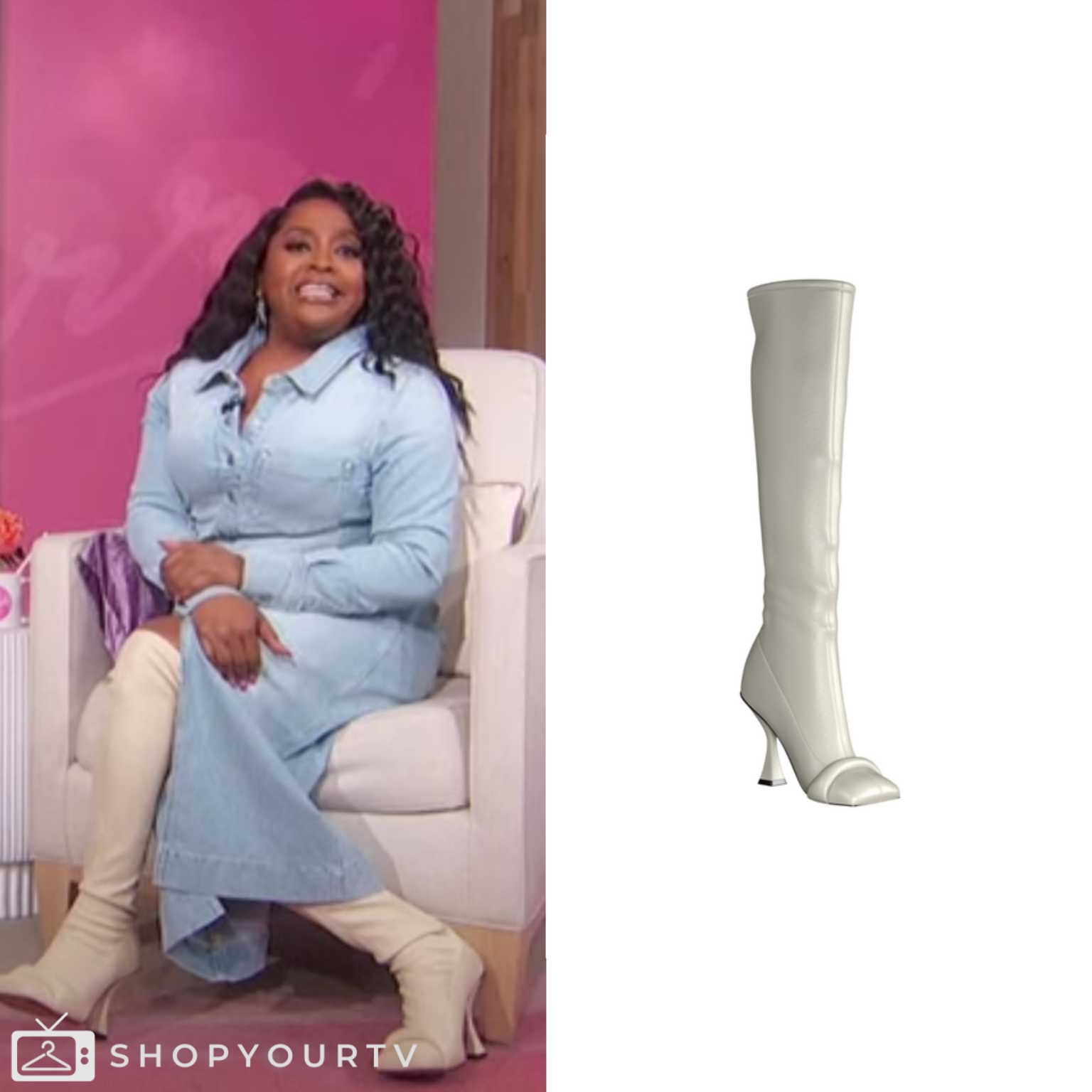 Sherri: May 2024 Sherri Shepherd’s White Over The Knee Boots | Shop Your TV