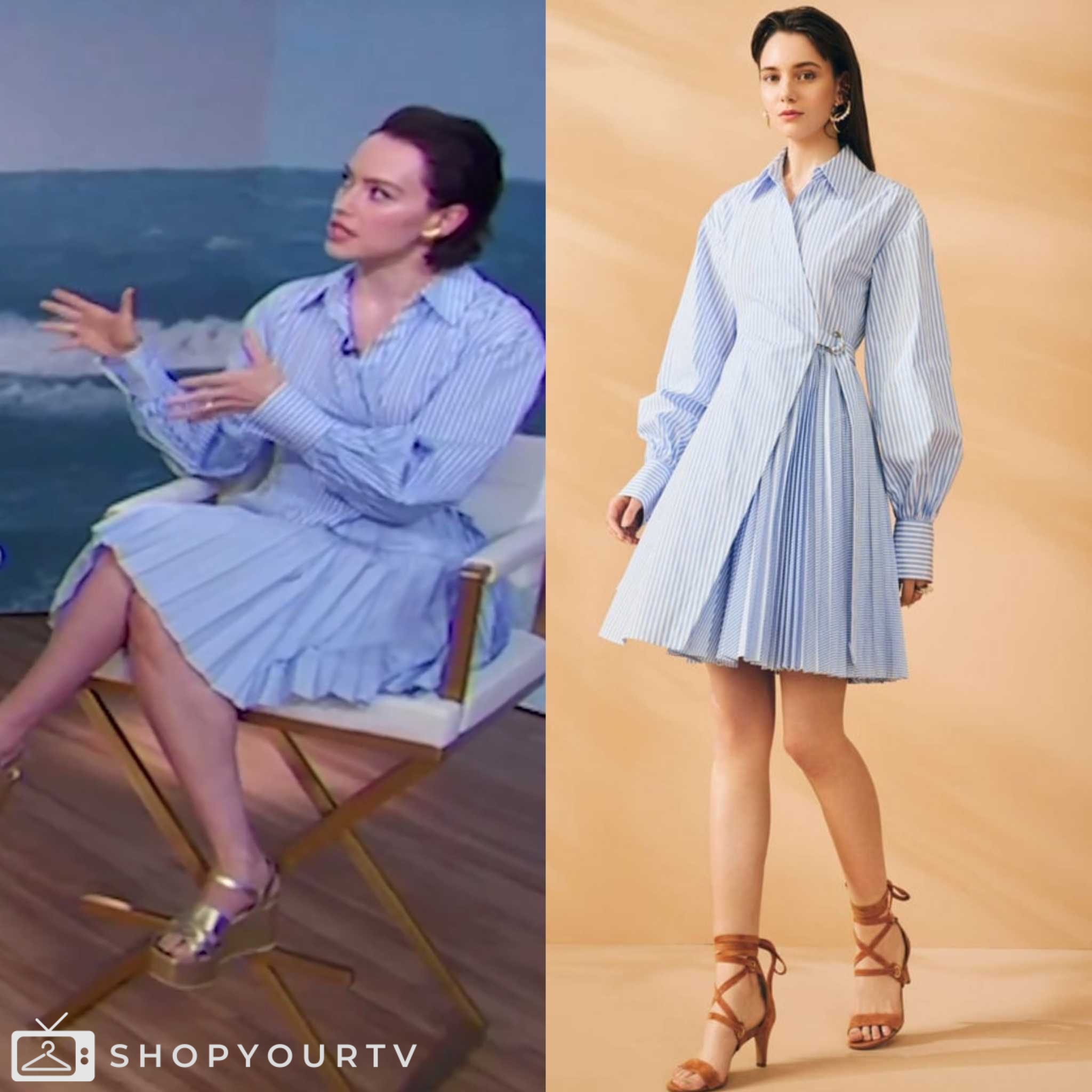 Good Morning America: May 2024 Daisy Ridley’s Striped Shirtdress | Shop ...