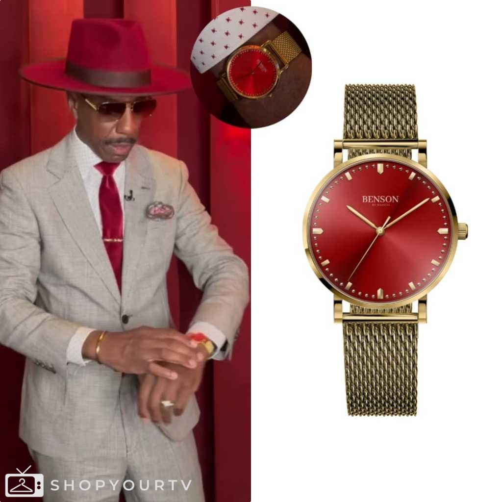 Live with Kelly and Mark: May 2024 JB Smoove’s Gold-Tone Red Watch ...