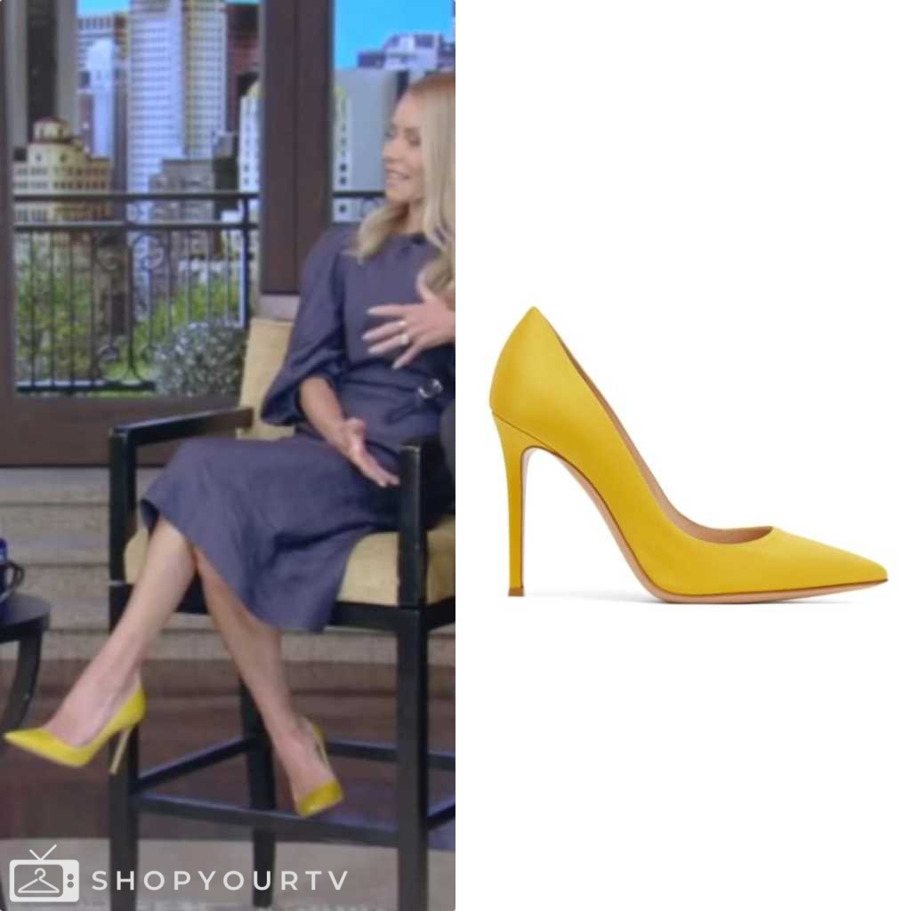 Live with Kelly and Mark: May 2024 Kelly’s Yellow Satin Pumps | Shop ...