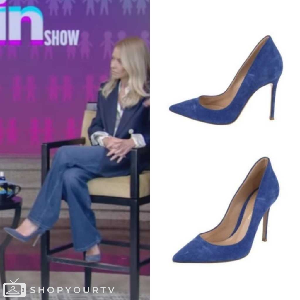 Live with Kelly and Mark: May 2024 Kelly’s Blue Suede Pumps | Shop Your TV