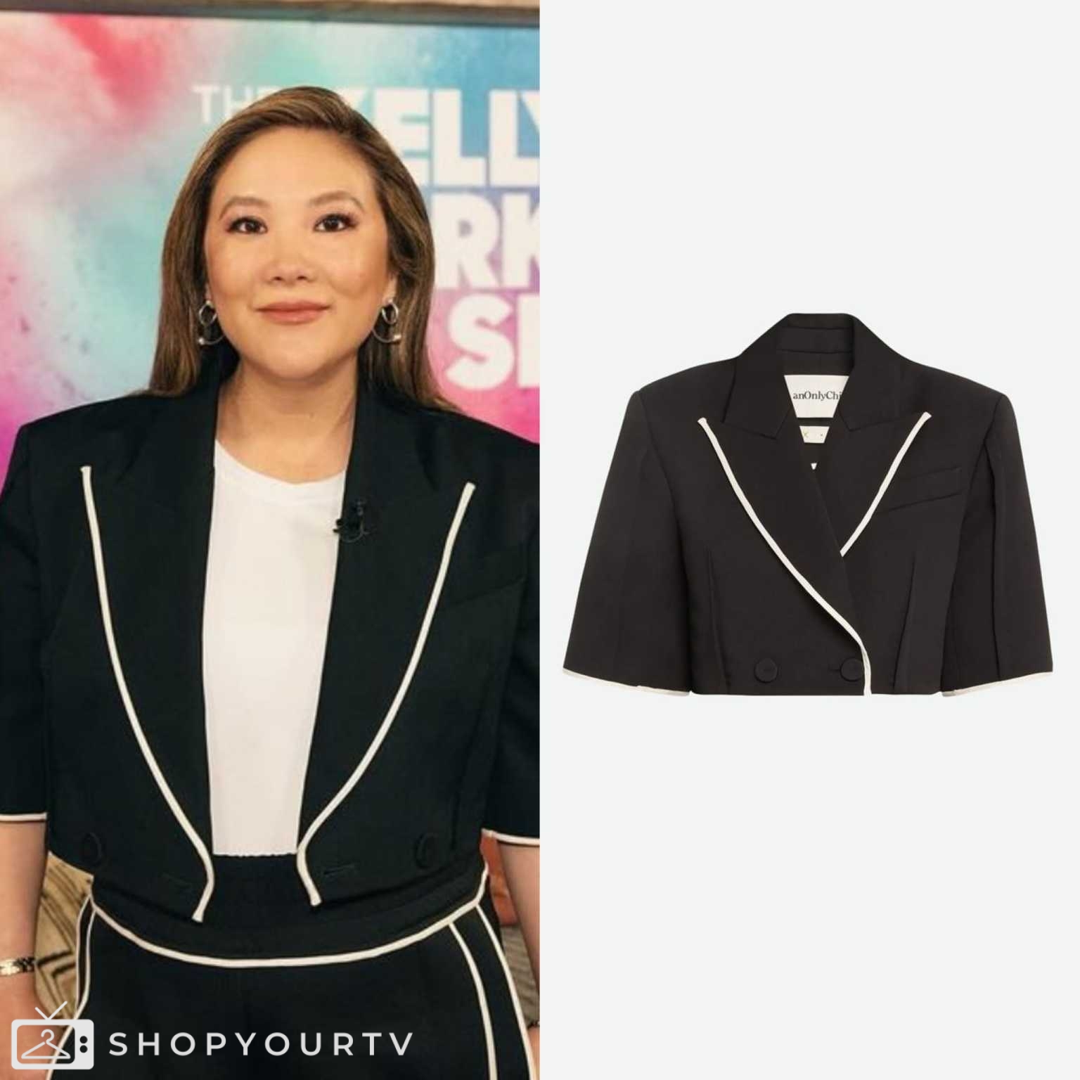 The Kelly Clarkson Show: May 2024 Ally Maki’s Contrast Trim Jacket ...