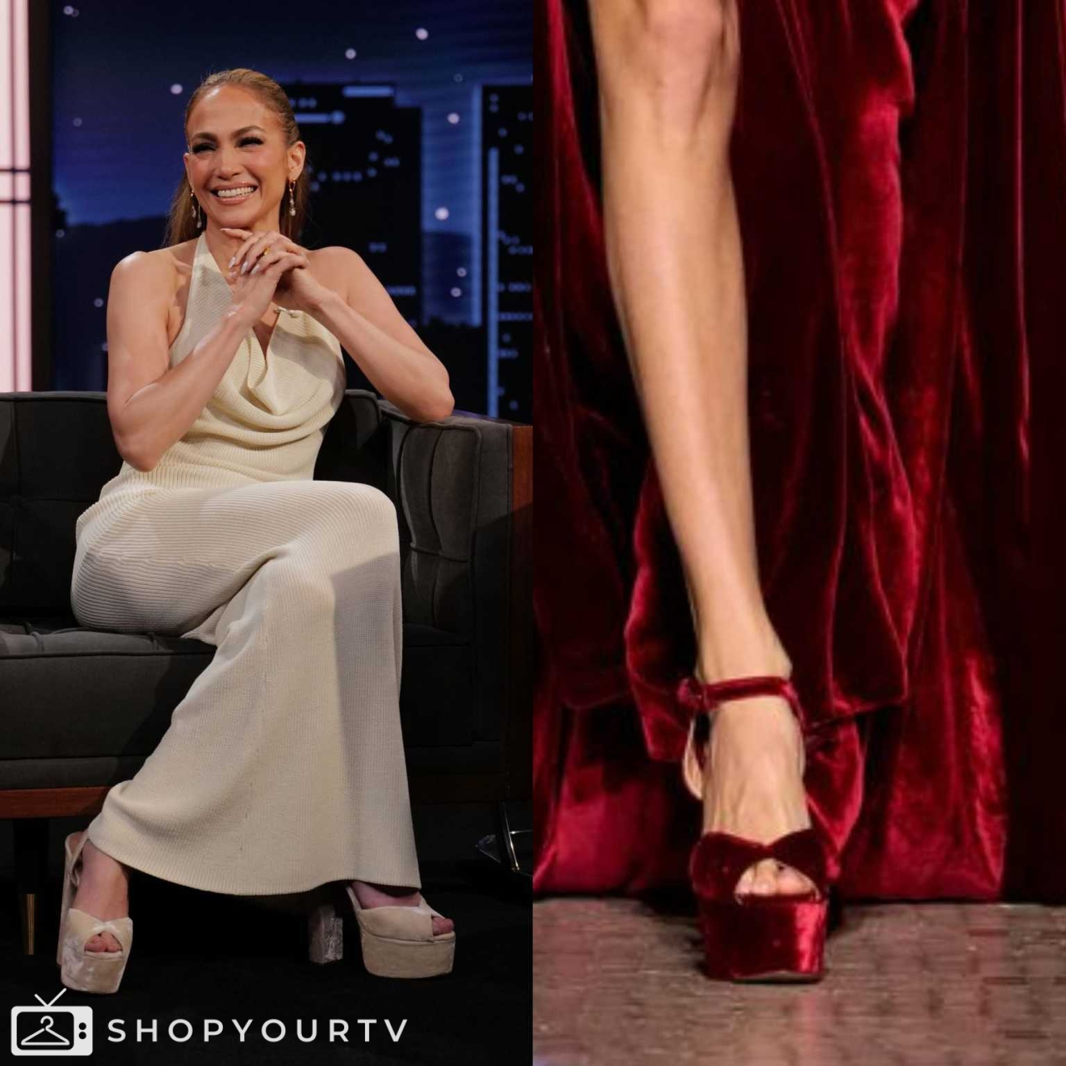 Jimmy Kimmel Live: May 2024 Jennifer Lopez’s Velvet Platforms | Shop ...