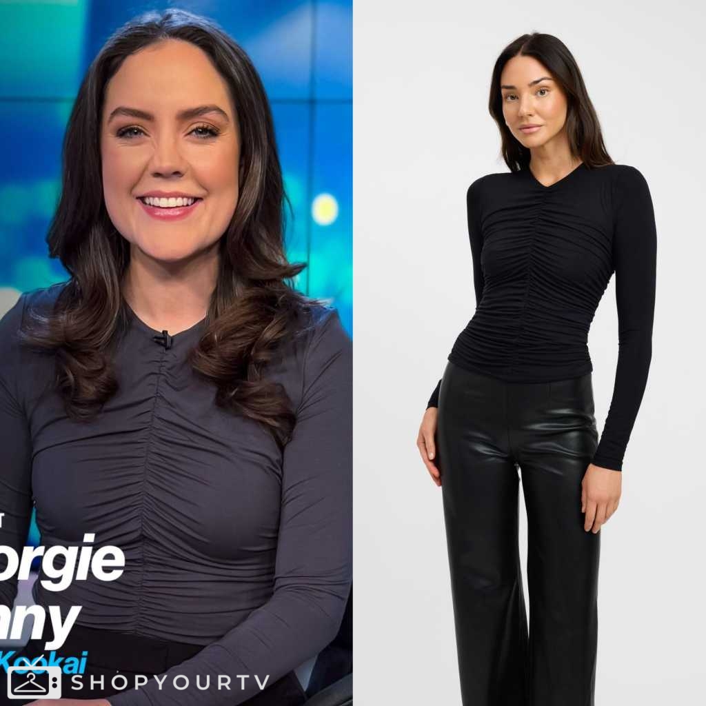 The Project: May 2024 Georgie Tunny’s Black Ruched Top | Shop Your TV
