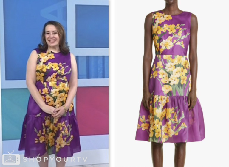 The Today Show: January 2024 Joy Bauer's Purple Colorblock Plaid Dress ...