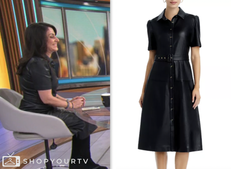 CBS Mornings: May 2024 Dr. Celine Gounder's Black Leather Shirt Dress ...