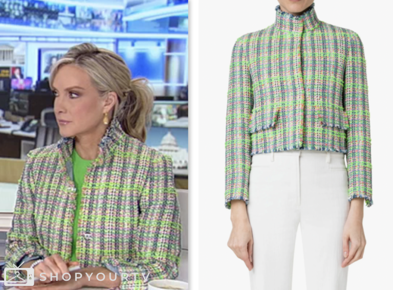 America's Newsroom: March 2024 Dana Perino's Pink Tweed Chain Trim Jacket | Shop Your TV