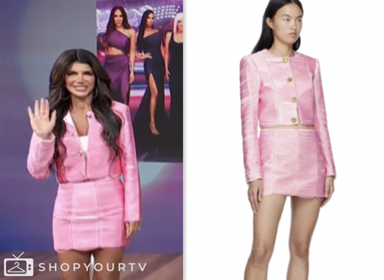 Access Daily: May 2024 Teresa Giudice's Pink Jacket and Skirt Suit ...
