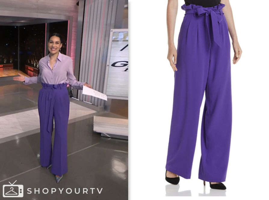 NBC News Daily: May 2024 Morgan Radford's Purple Paperbag Tie Waist ...
