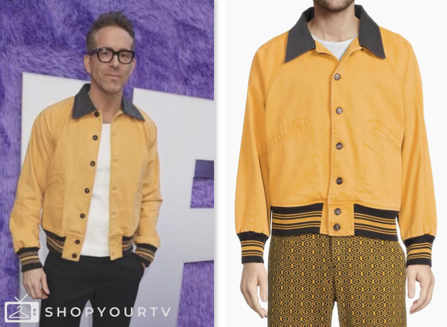 E! News: May 2024 Ryan Reynolds's Yellow Striped Jacket | Shop Your TV