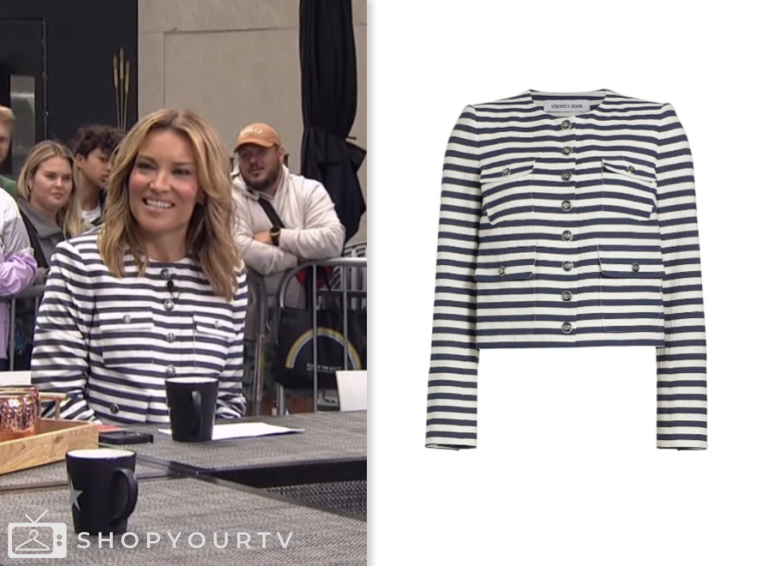 Access Daily: May 2024 Kit Hoover's Navy Blue and White Striped Jacket ...