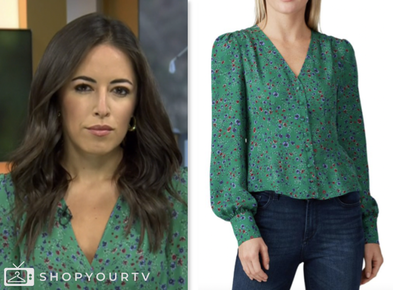 The Today Show: May 2024 Kaylee Hartung's Green Floral Top | Shop Your TV