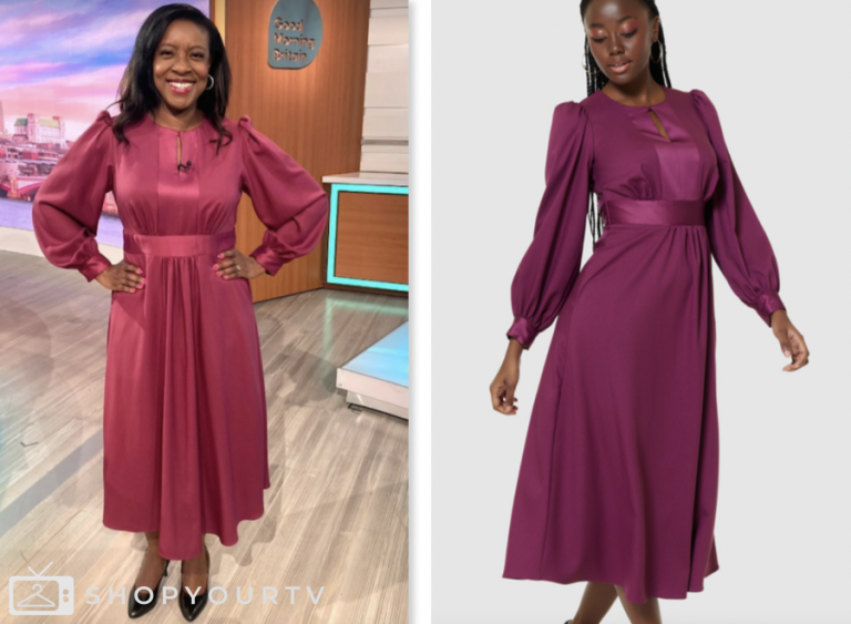 Good Morning Britain: January 2024 Susanna Reid's Tan Ruched Suede Midi ...
