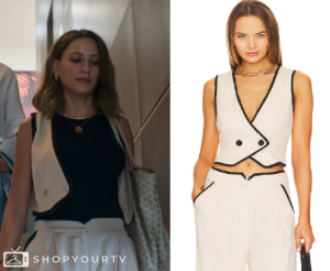 Thank You Next: Season 1 Episode 7 Leyla's Black Trim Vest | Shop Your TV
