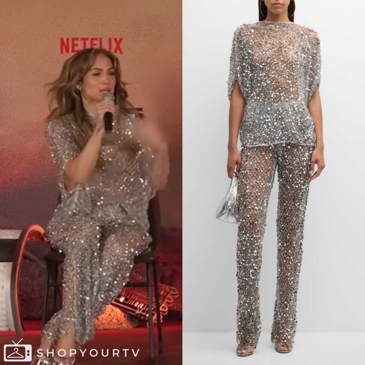Access Hollywood: May 2024 Jennifer Lopez’s Embellished Net Pants ...